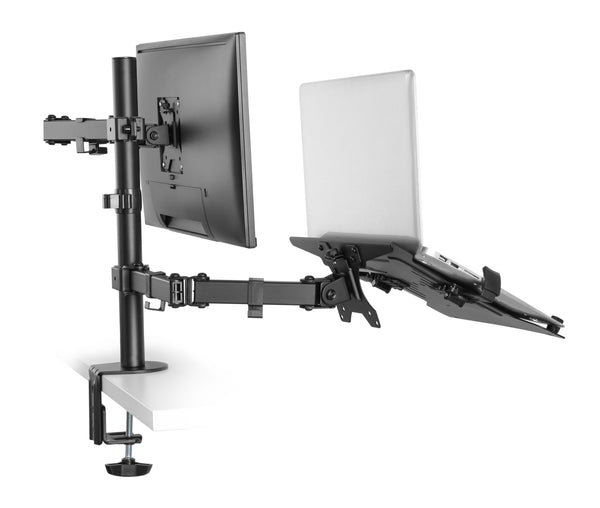 Brateck Monitor Arm with Laptop Holder - No More Pain Ergonomics