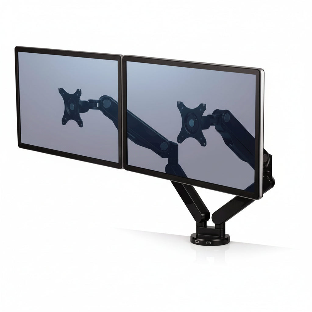 Fellowes Platinum Monitor Arm - Dual Monitor - No More Pain Ergonomics